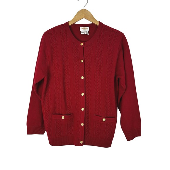 Talbots | Sweaters | Vintage Talbots Wool Sweater Womens M Gold Buttons ...